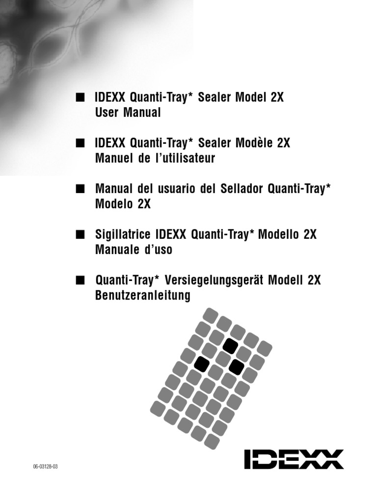 IDEXX Quanti-Tray Sealer Model 2X: User Manual | PDF | Nature | Business