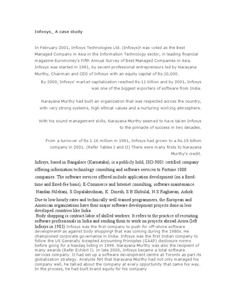 Infosys: Success and Growth Case Study | PDF | Economies | Business