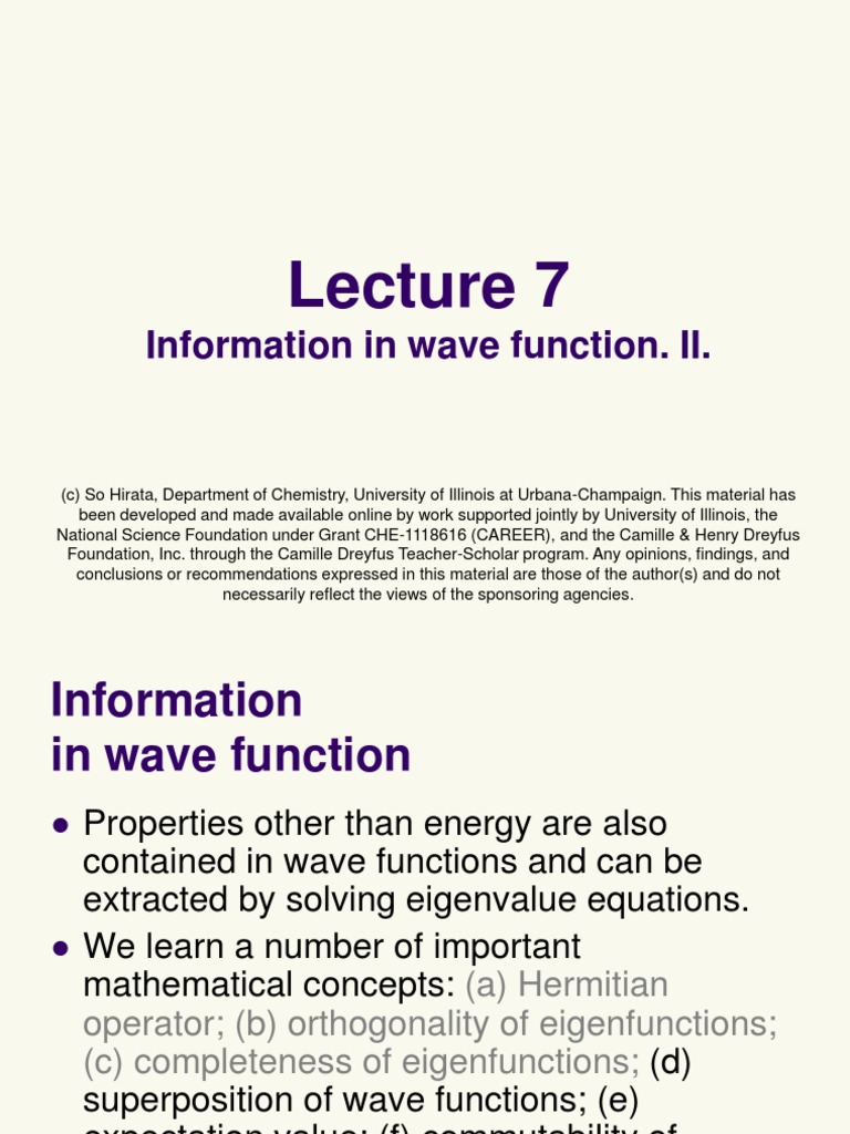 Wave Function Properties in Quantum Mechanics | PDF | Wave Function ...