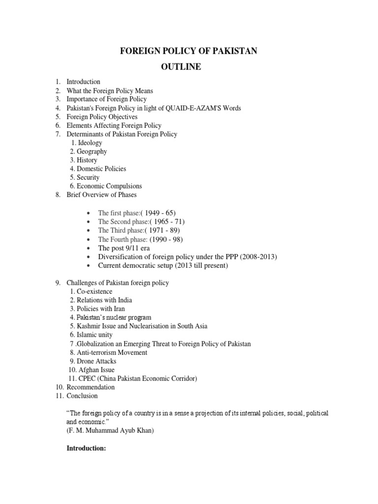 Foreign Policy of Pakistan | PDF | Pakistan | Muhammad Ali Jinnah
