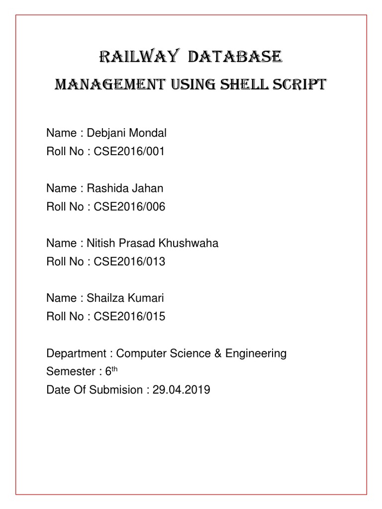 Railway Database PDF | PDF | Databases | Information Technology Management