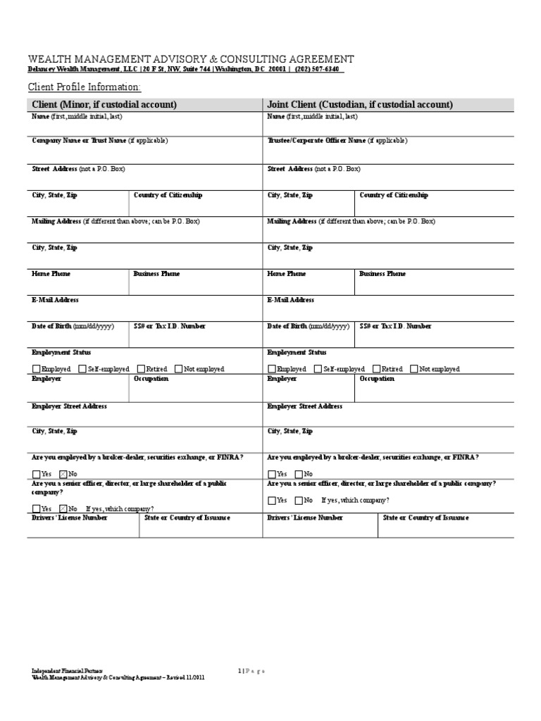 Wealth Management Agreement | PDF | Wealth Management | Personally ...