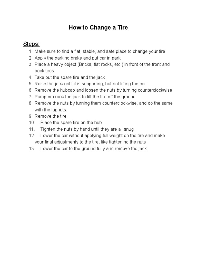 How To Change A Tire | PDF