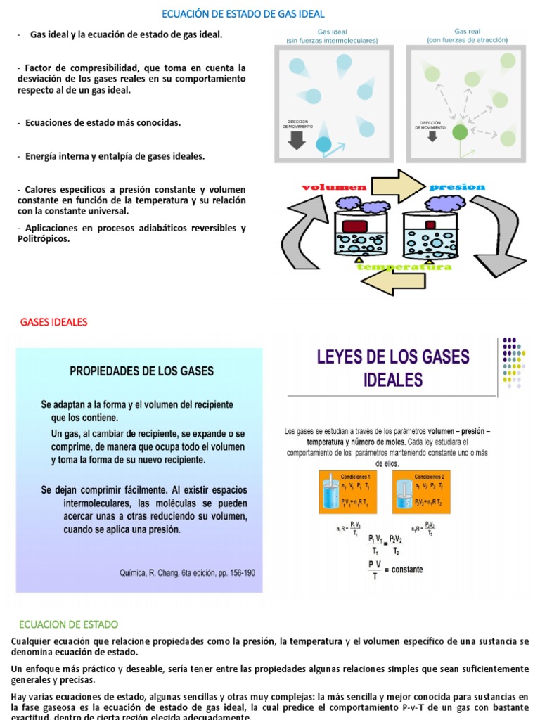 Ecuación de Estado de Gas Ideal | PDF | Gases | Temperatura