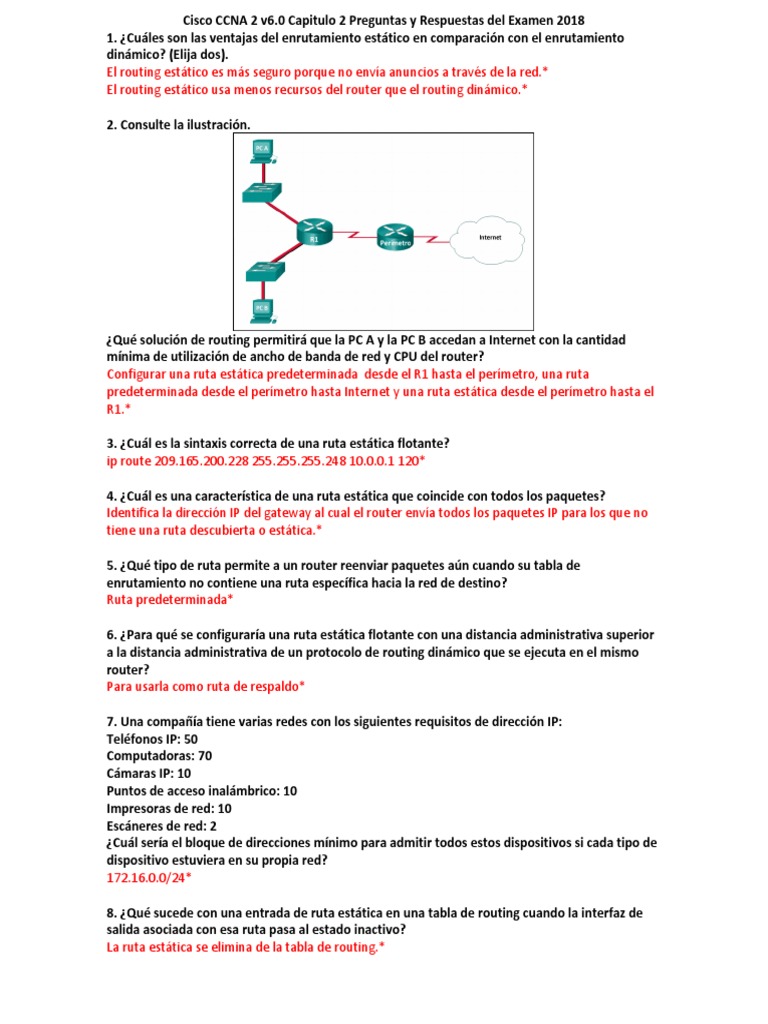 CCNNA 2 - Enrutamiento Estatico | PDF | Enrutador (Computación) | Dirección IP