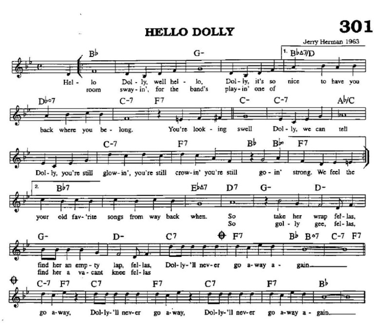 Jerry Herman - Hello Dolly (Chant - Louis Armstrong) (Swing) | PDF