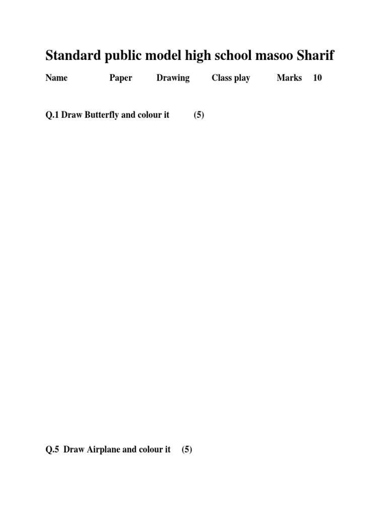 Class 2 Drawing Question Paper | PDF