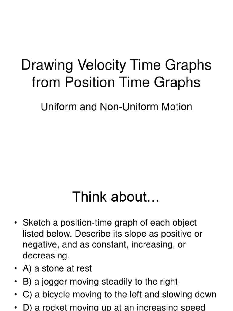 Drawing Velocity Time Graphs Explained | PDF | Velocity | Speed