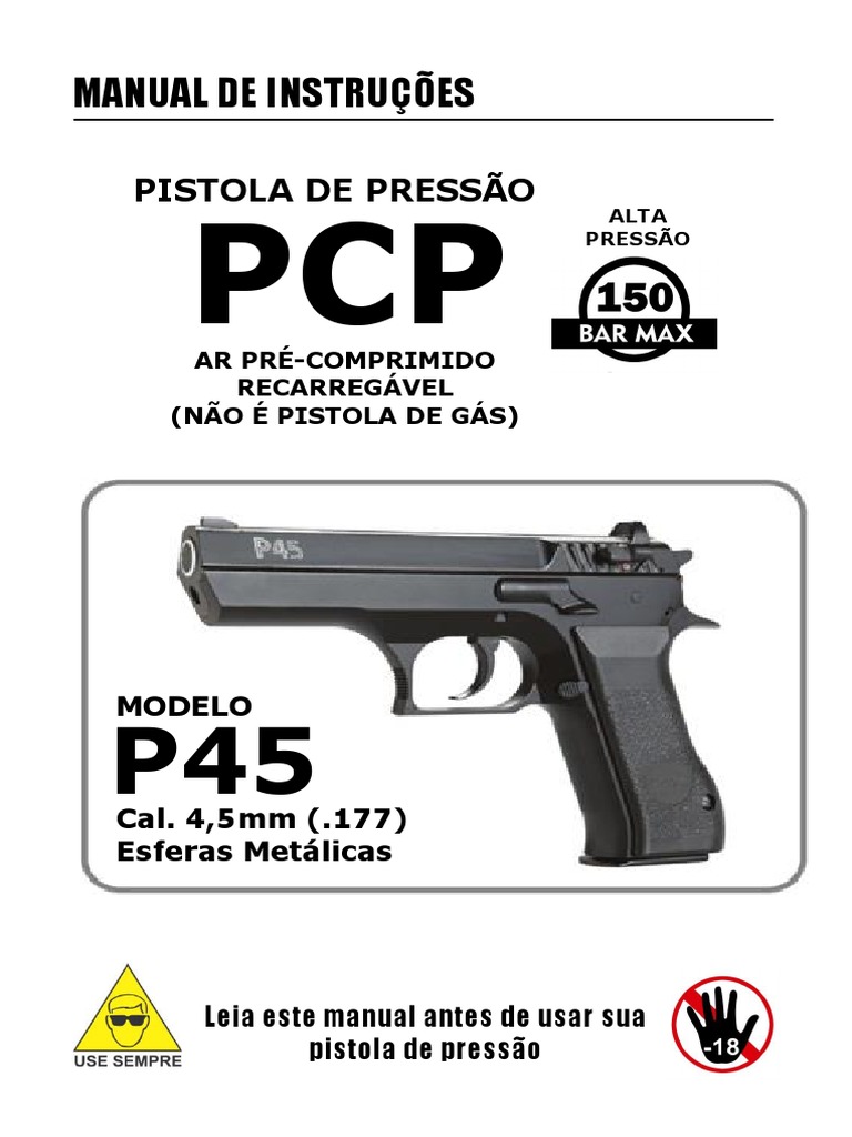 (Cod2 40814) Manual Pistolas PCP P45 A5 | PDF | Revólver | Pressão
