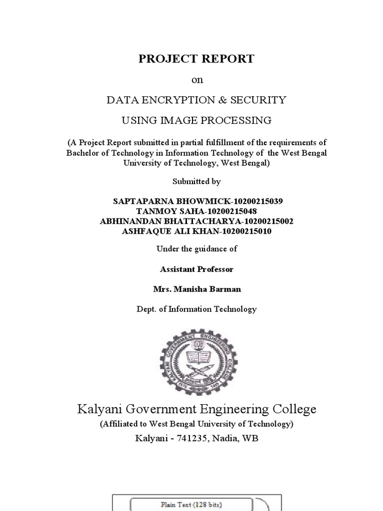 Project Report: On Data Encryption & Security Using Image Processing ...