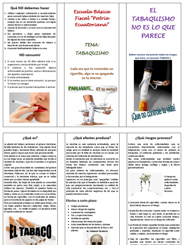 Prevención del Tabaquismo Infantil | PDF | Fumar tabaco | Adicción