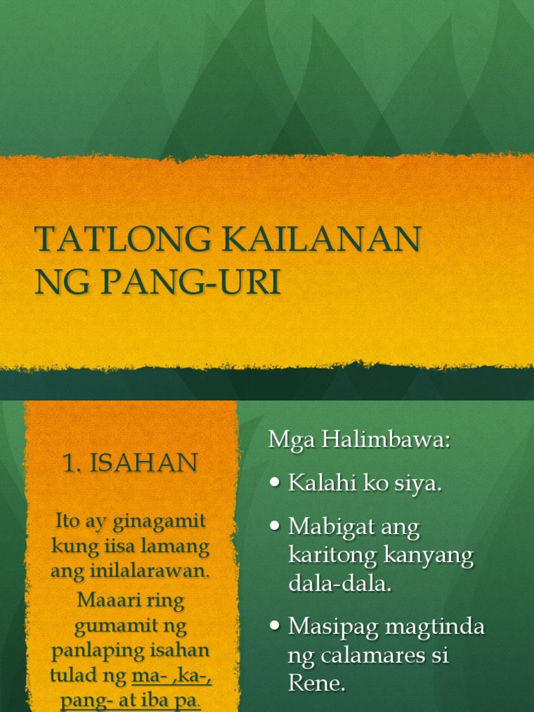 Filipino Kailanan Ng Pang-Uri
