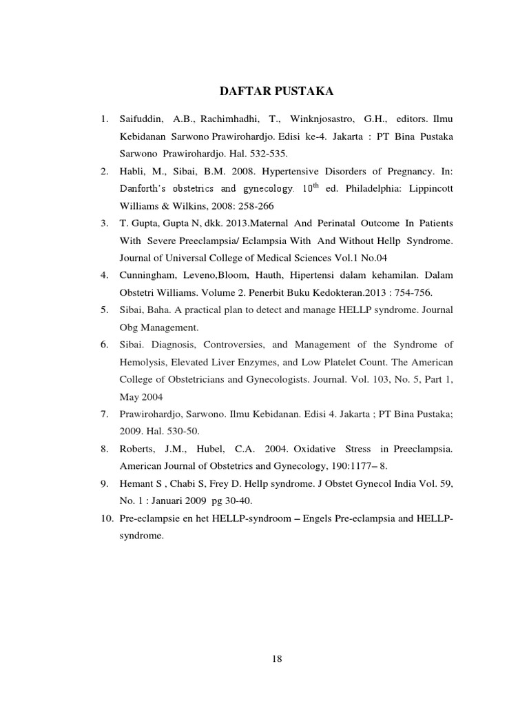 Daftar Pustaka: Sibai, Baha. A Practical Plan To Detect and Manage ...