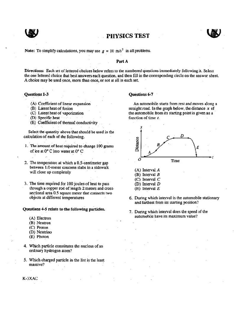 Sat Physics 2003 | PDF