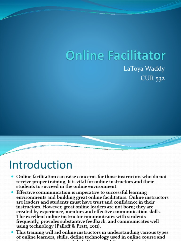 CUR 532 Facilitator Training | PDF | Educational Technology | Distance Education