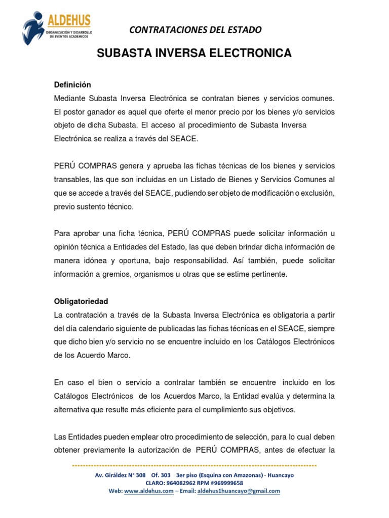 10 Subasta Inversa Electronica | PDF | Subasta | Servicio de subasta