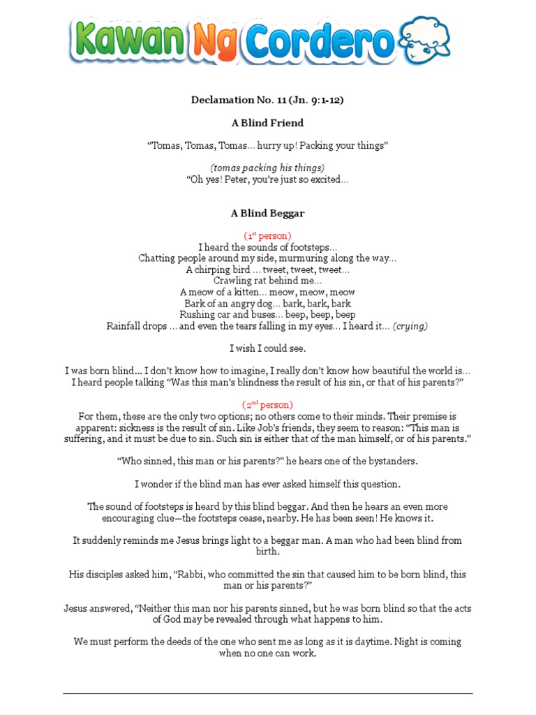 Declamation Piece Samples | PDF | Samson | Adam