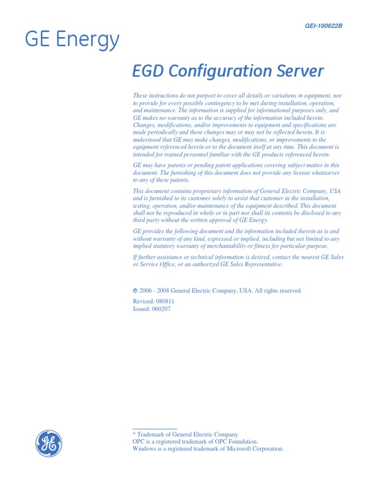 GEI-100622 Ethernet Global Data (EGD) Configuration Server | PDF | Xml ...