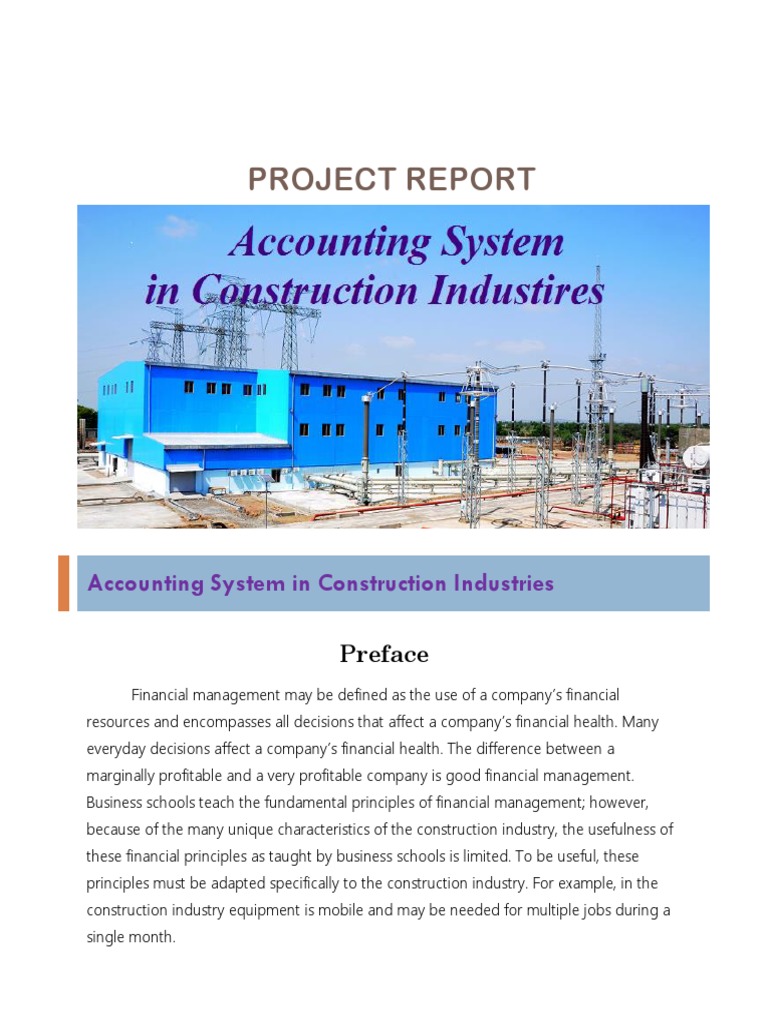 Project Report: Accounting System in Construction Industries | PDF ...