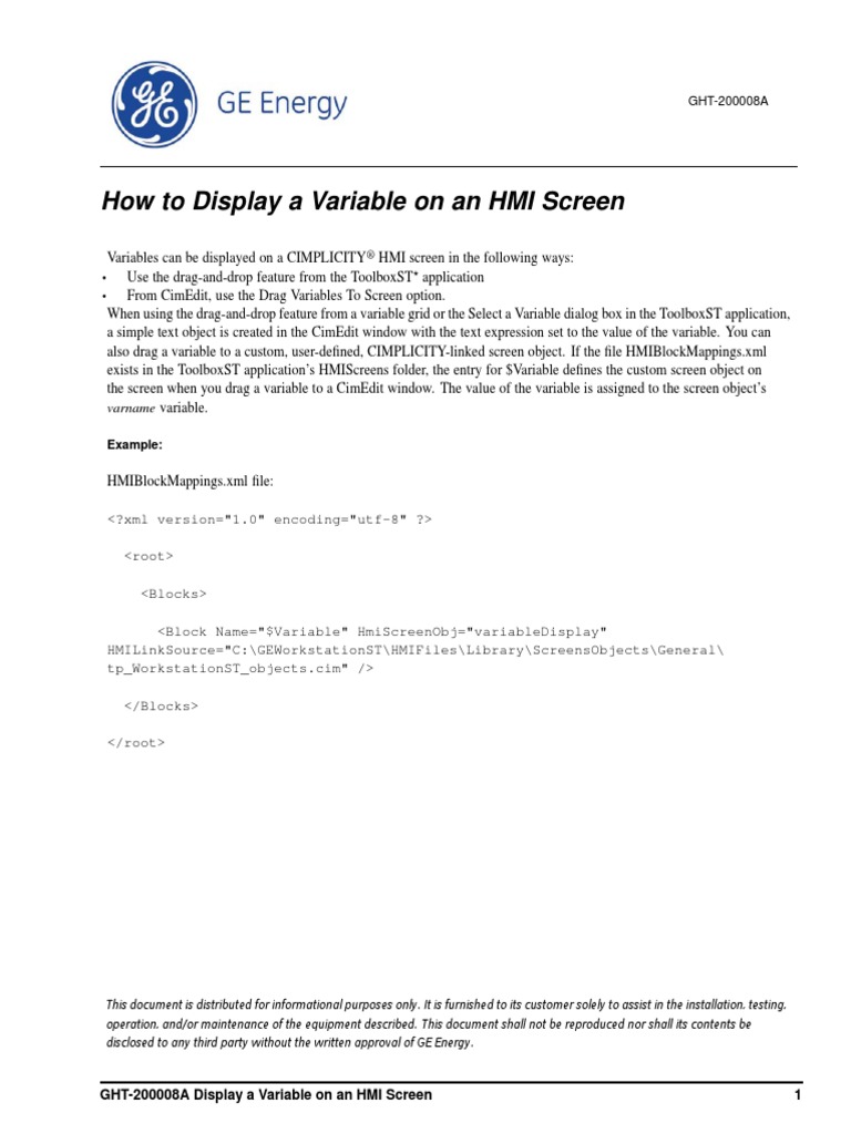 GHT-200008 How To Display A Variable On An HMI Screen | PDF | Menu ...