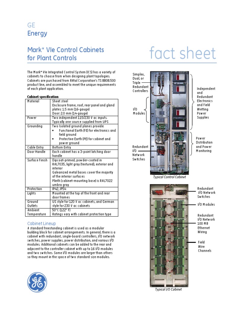 GEA-S1209 Mark VIe Control Cabinets For Plant Controls | PDF | Door ...
