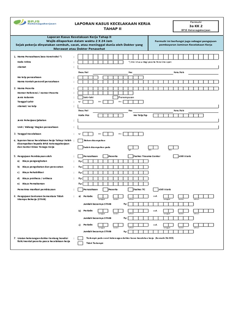 Formulir 3a KK 2 | PDF