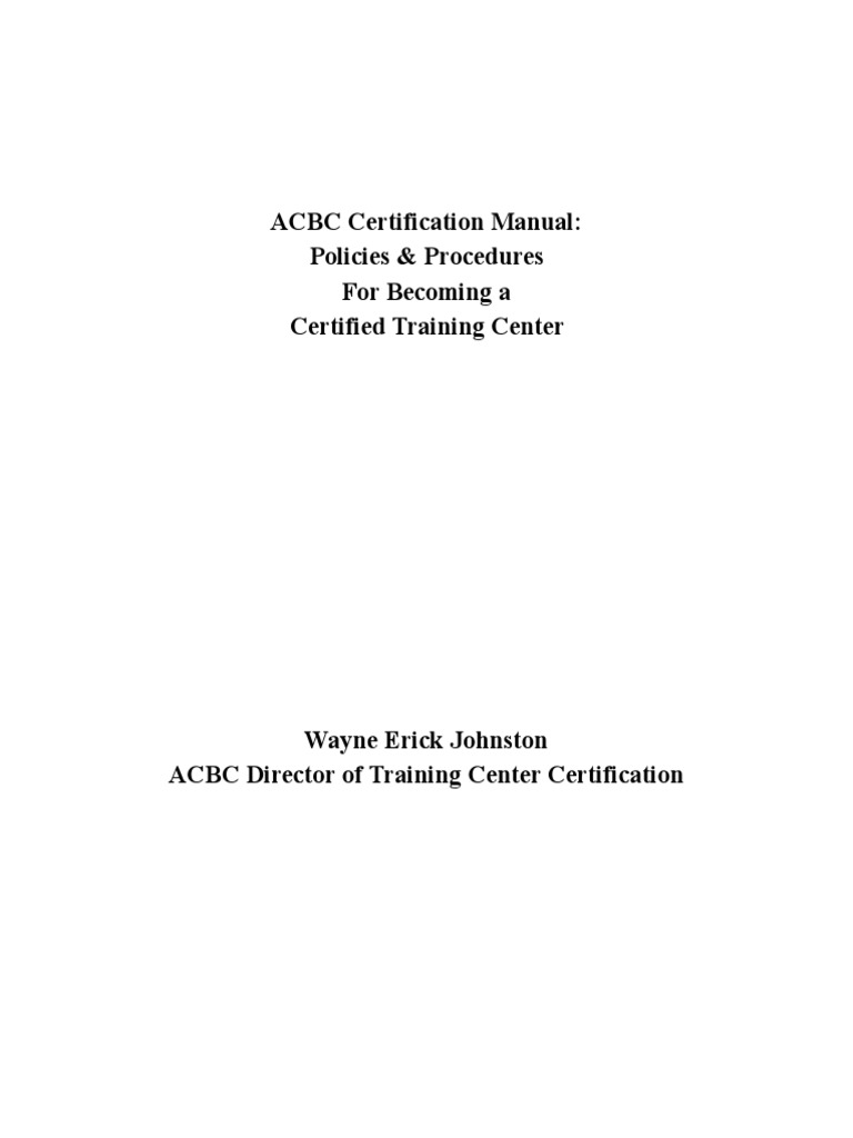 A CBC Certification Manual | PDF | Board Of Directors | School Counselor