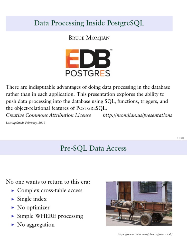 Data Processing Inside Postgresql Pdf Postgre Sql Databases