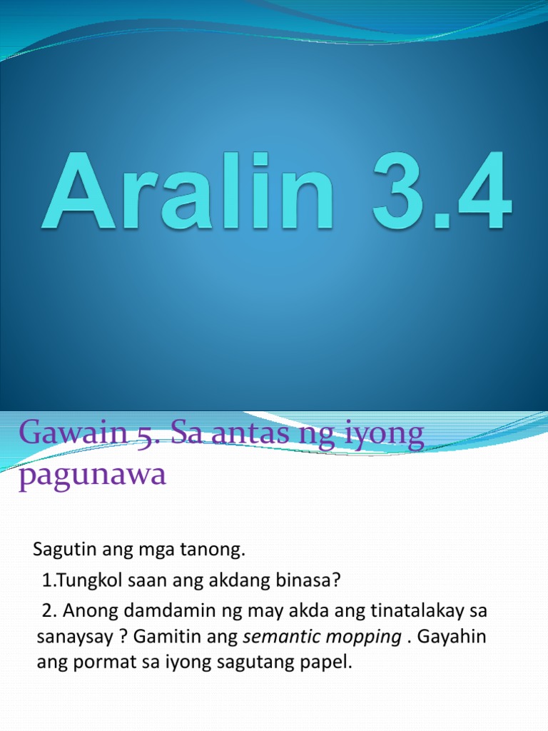 Aralin 3.1.2 PPT Filipino 9 | PDF
