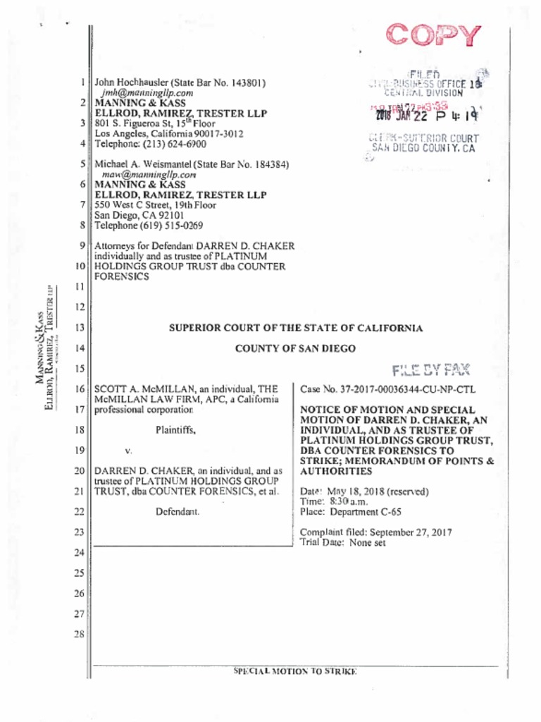 Darren Chaker First Amendment Anti-SLAPP Motion - Free Speech Victory ...
