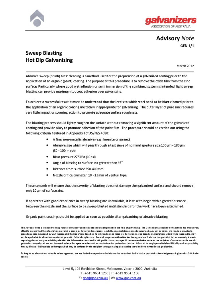 Sweep Blasting PDF | PDF | Galvanization | Abrasive