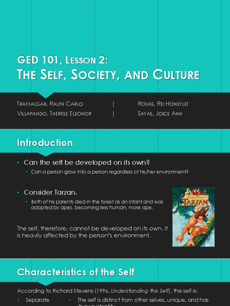 (GED 101) Group 1 - The Self, Society, and Culture | PDF | Self | Gender