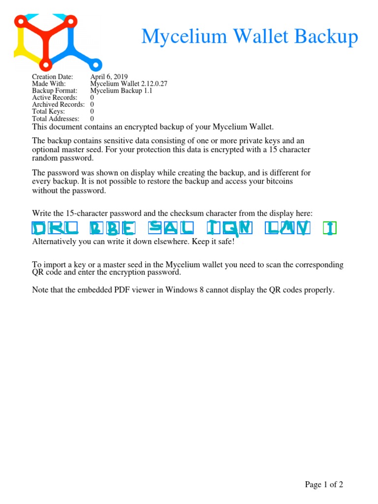 Mycelium-Backup-06 04 19-8 38-Odp | PDF | Key (Cryptography) | Qr Code