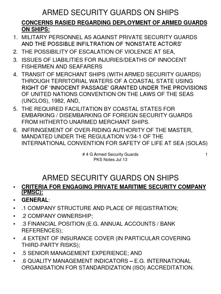# 4 G Armed Security Guards | PDF | Security Guard | Government