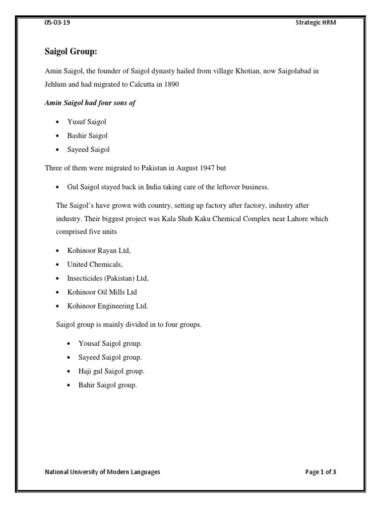 Saigol Group:: Amin Saigol Had Four Sons of | PDF | Pakistan | Lahore