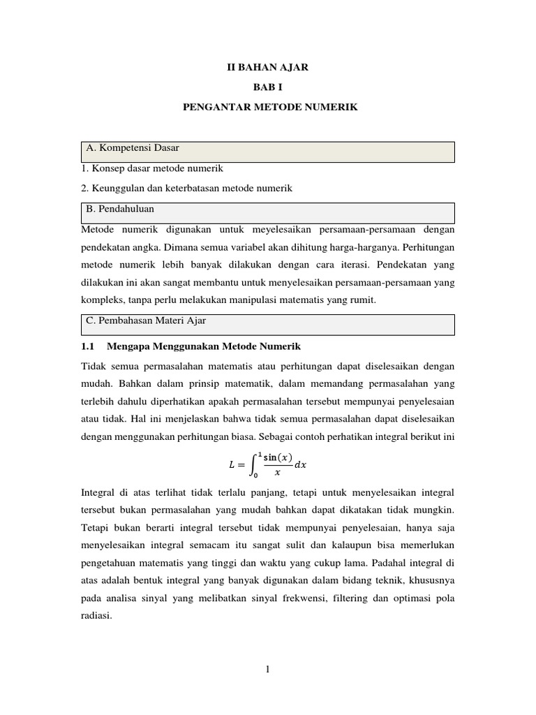 Buku Ajar Metode Numerik | PDF | Metode & Bahan Ajar | Seni