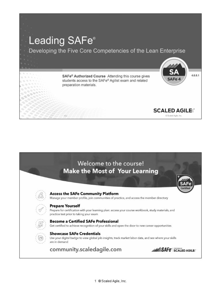 Leading SAFe B&W Slides (4.6) | PDF