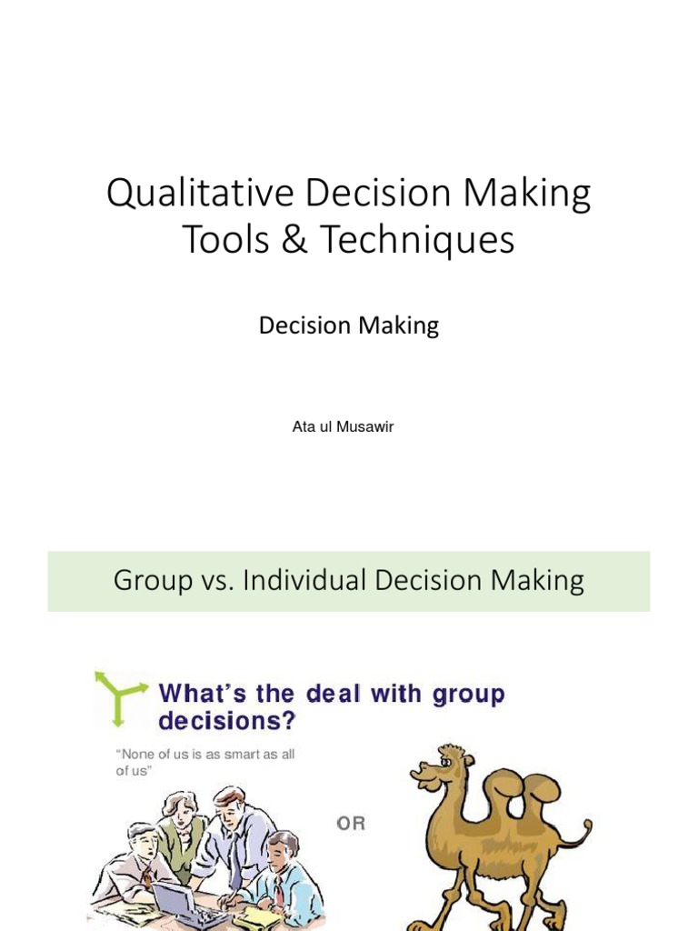05 Qualitative Decision Making Tools & Techniques | PDF | Brainstorming ...