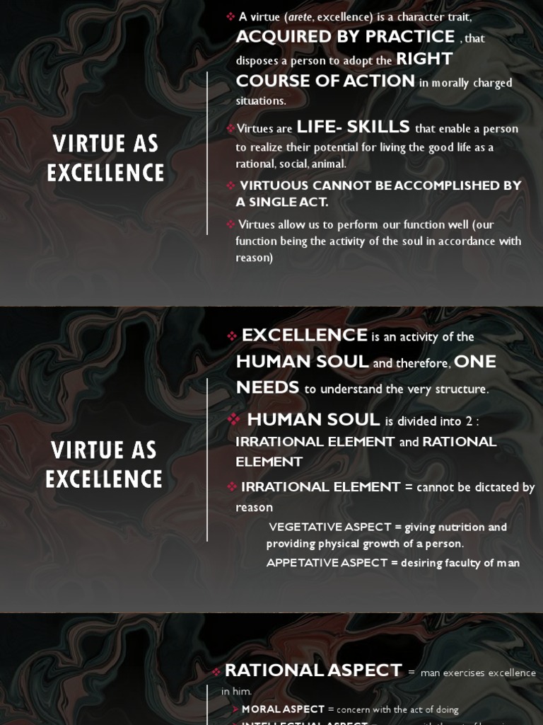 Virtue as Excellence in Character Development | PDF | Career & Growth ...