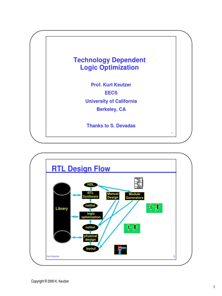 RTL Design Flow: Technology Dependent Logic Optimization | PDF ...