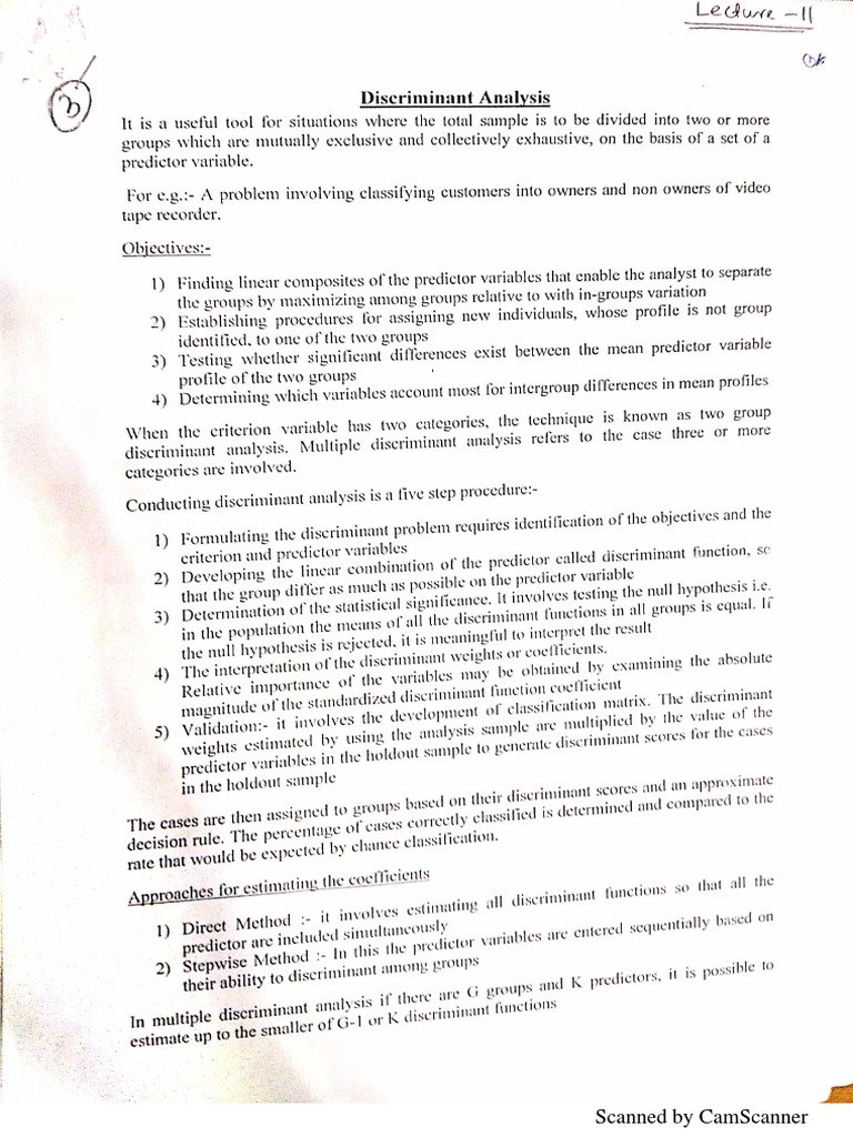 Discriminant Analysis | PDF