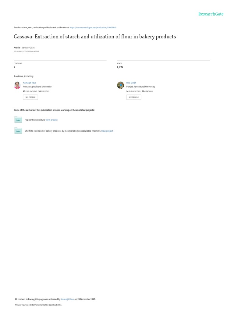 Cassava Paper | PDF | Flour | Food And Drink