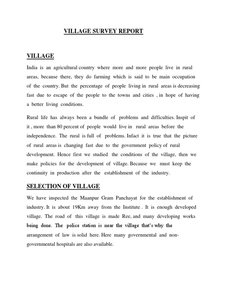 Village Survey | PDF | Sewage Treatment | Air Pollution