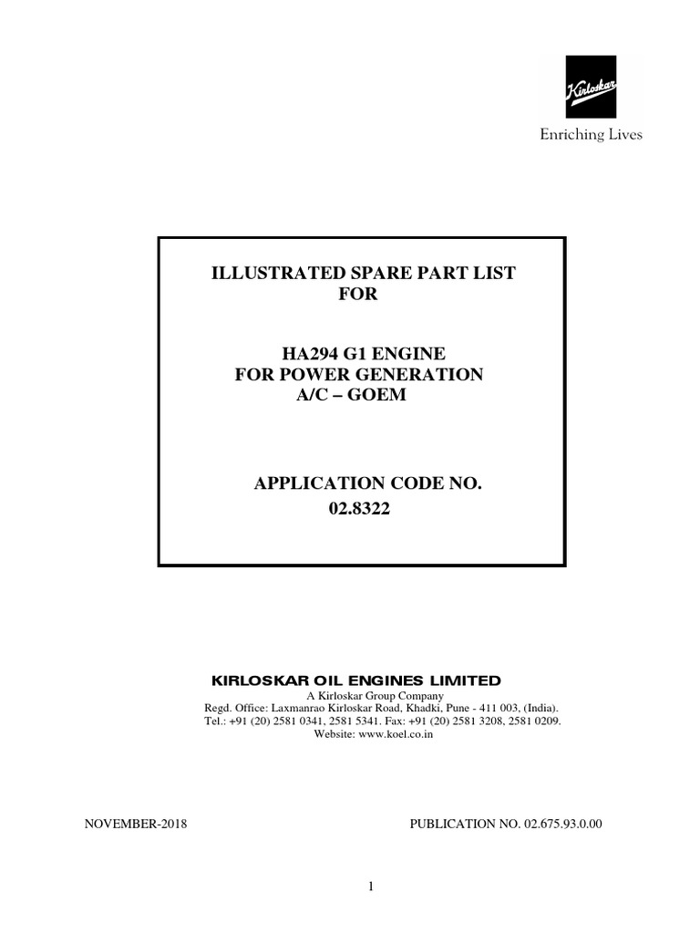 Kirloskar HA294 Parts List | Download Free PDF | Vehicles ...