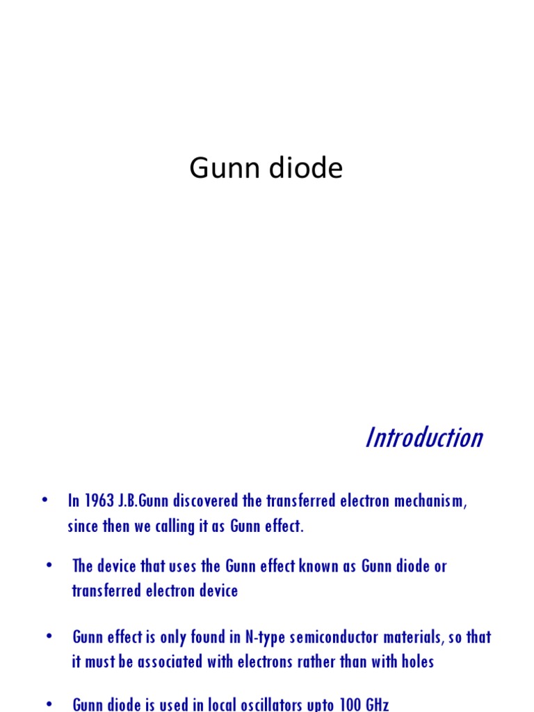 Gunn Diode | PDF | Diode | Electricity