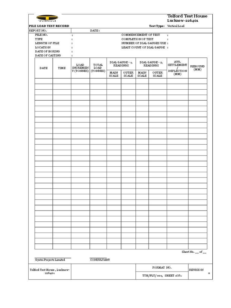 Format Pile Load Test | PDF