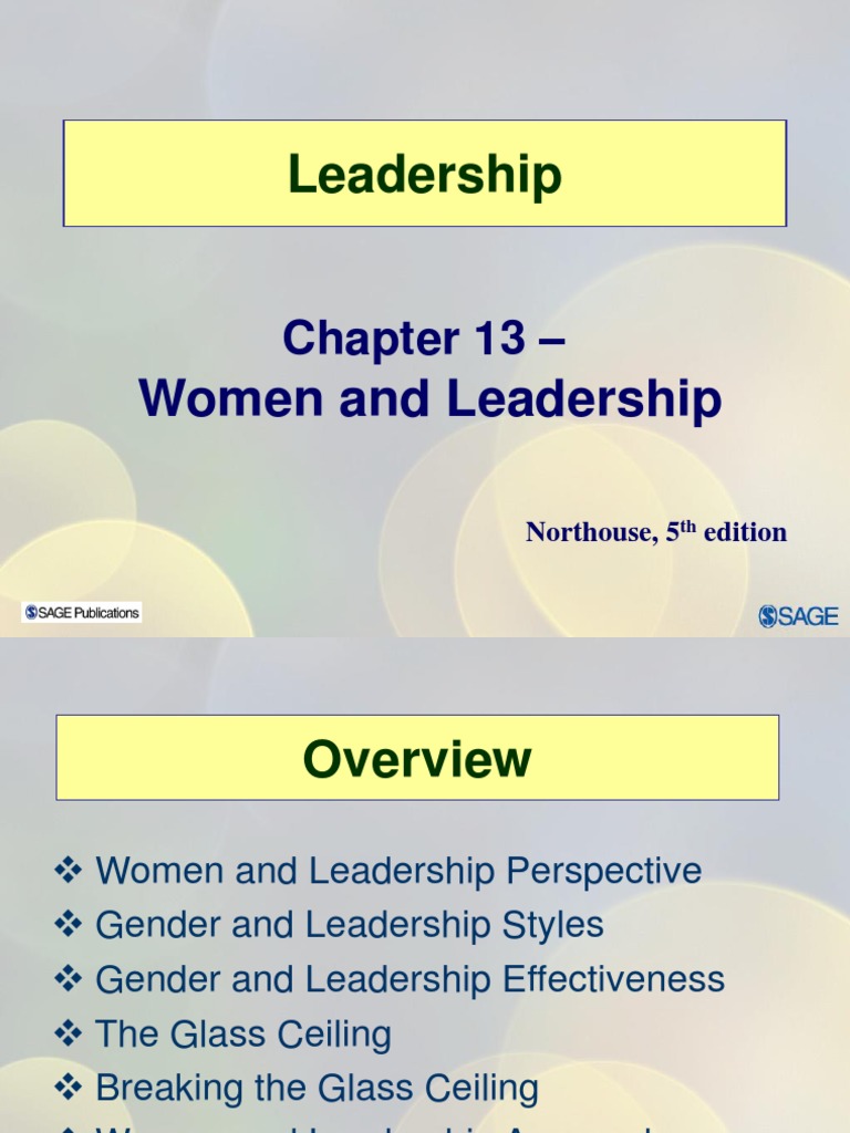 13 PowerPoint - Rev | PDF | Transformational Leadership | Gender Role