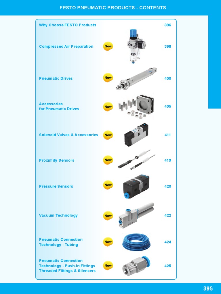 Festo Pneumatic Products 395 434 | PDF | Pneumatics | Automation