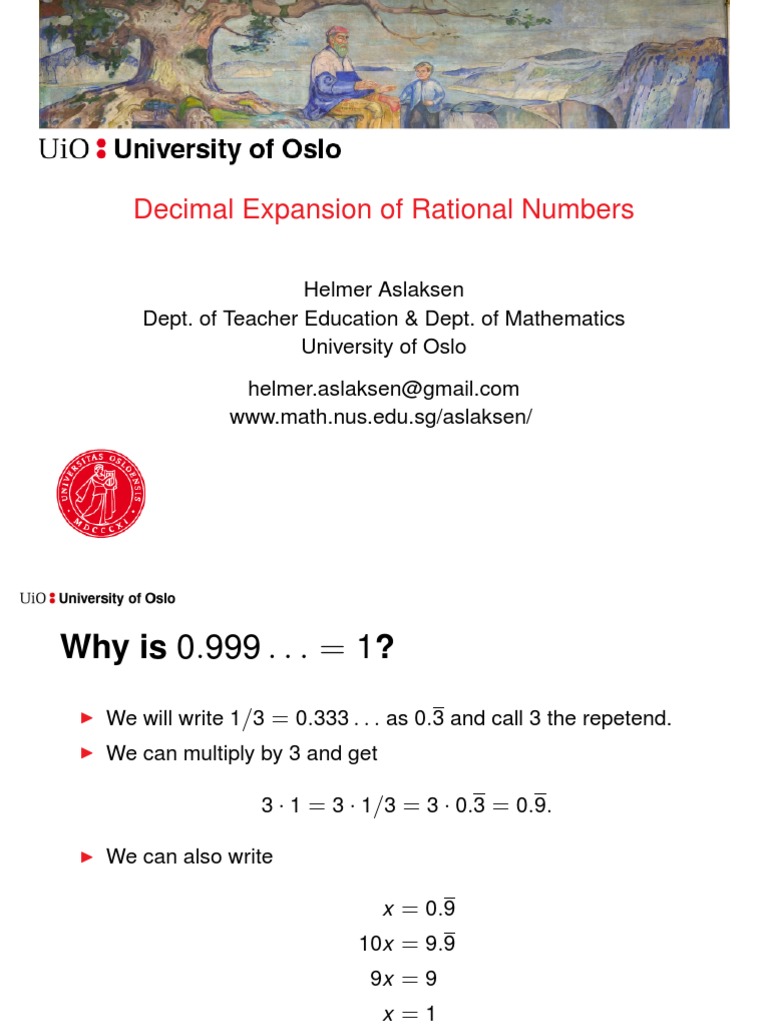 Decimal Expansion of Rational Numbers | PDF | Elementary Mathematics ...