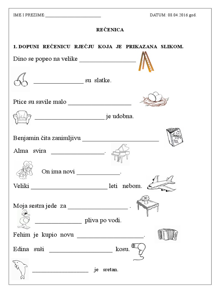 Dopunjavanje Recenica | PDF